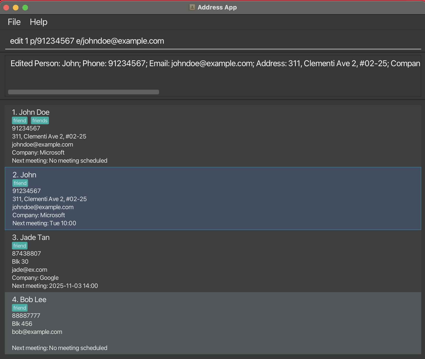 MeetCLI - User Guide - AddressBook Level-3